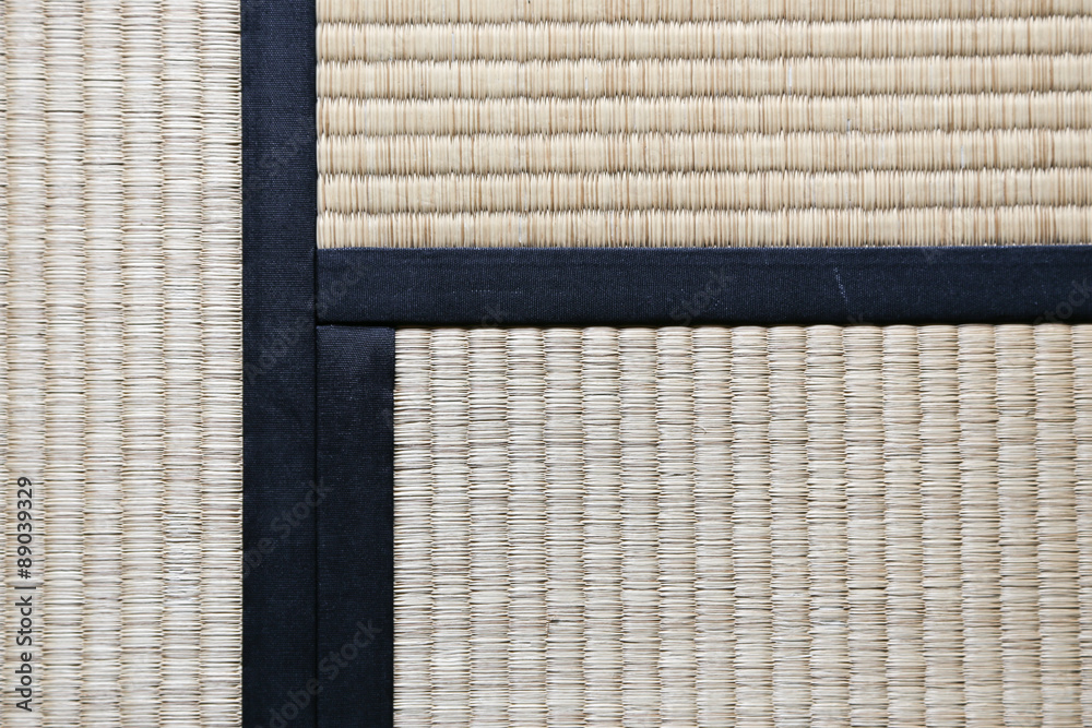 Japanese Tatami Rug Background with three Tatamis Joining Stock Photo ...