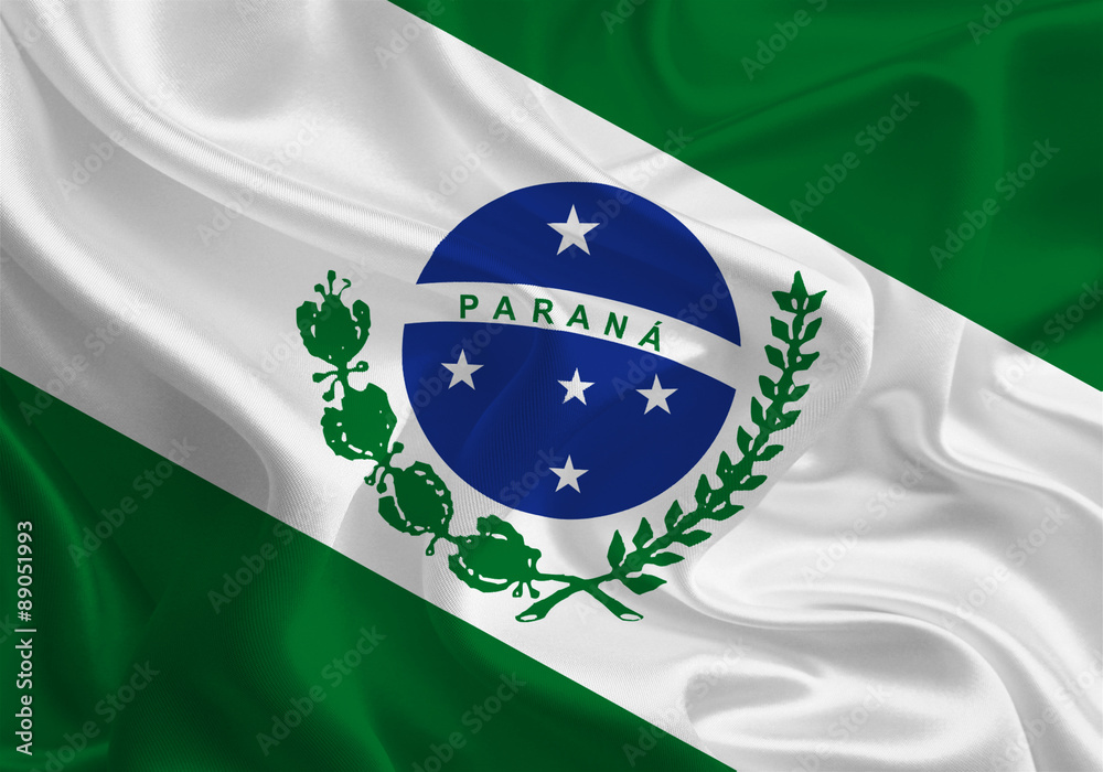 Poster Brazil State Flags: Waving Fabric Flag of Paraná – Wall Art ...
