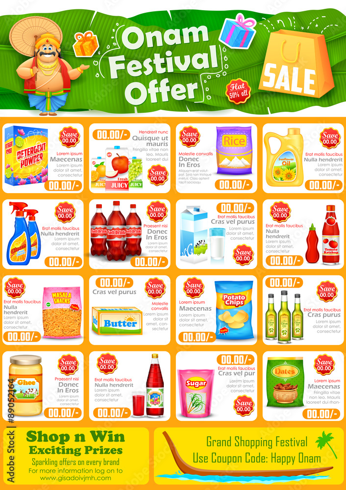 Happy Onam sale offer Stock Vector | Adobe Stock