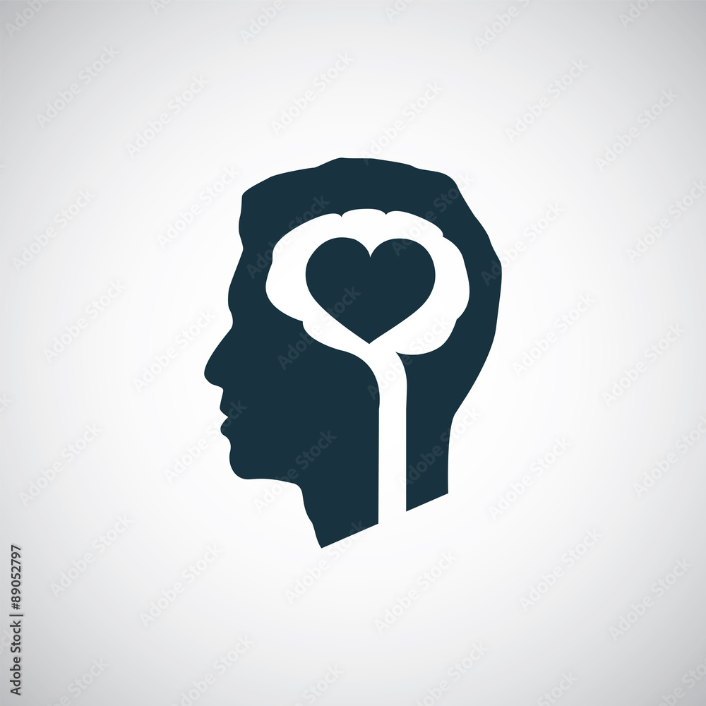 brain heart icon Stock Vector | Adobe Stock