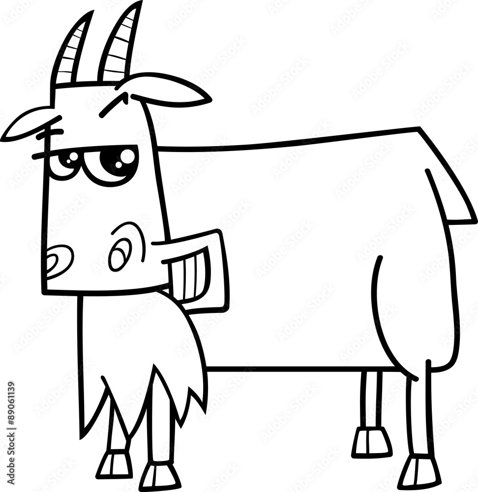 goat farm animal coloring book Stock Vector | Adobe Stock