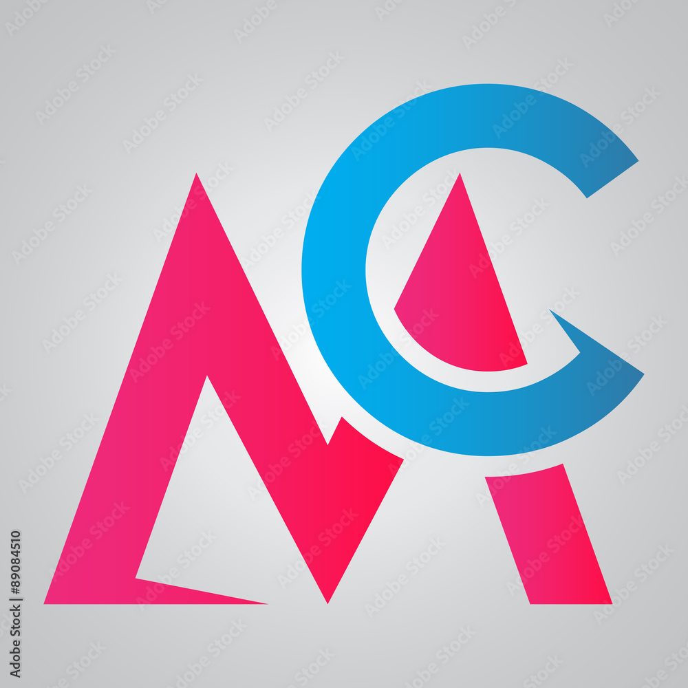 M C - Initial Icon Element Logo Vector Stock Vector | Adobe Stock