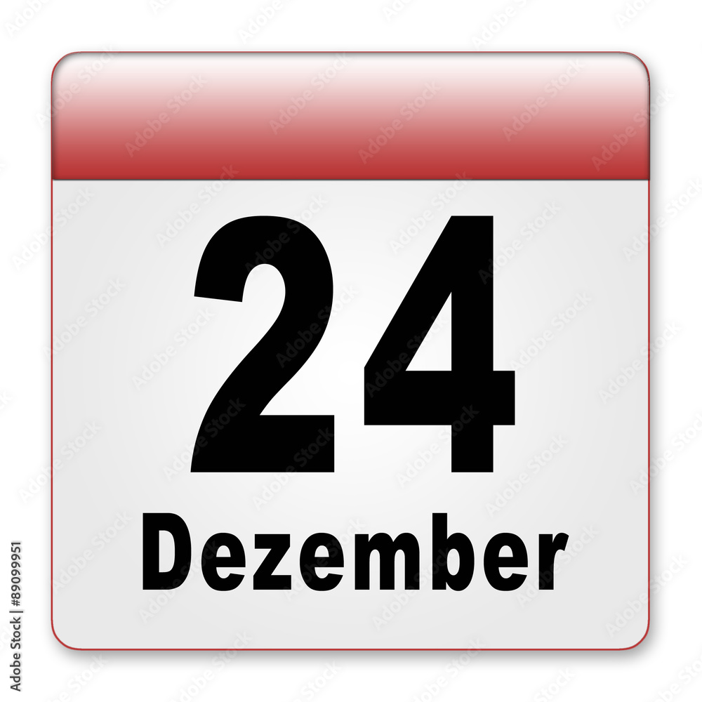 Kalenderblatt 24.Dezember Stock-Illustration | Adobe Stock