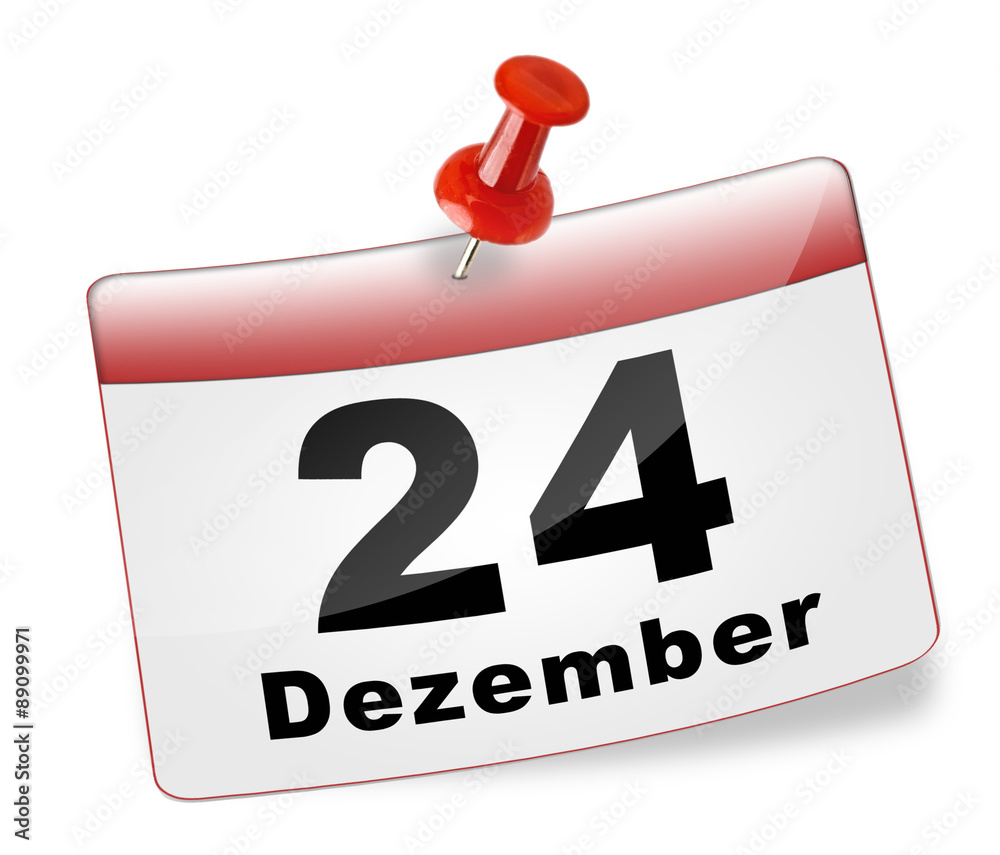 Kalenderblatt 24.Dezember Stock-Illustration | Adobe Stock