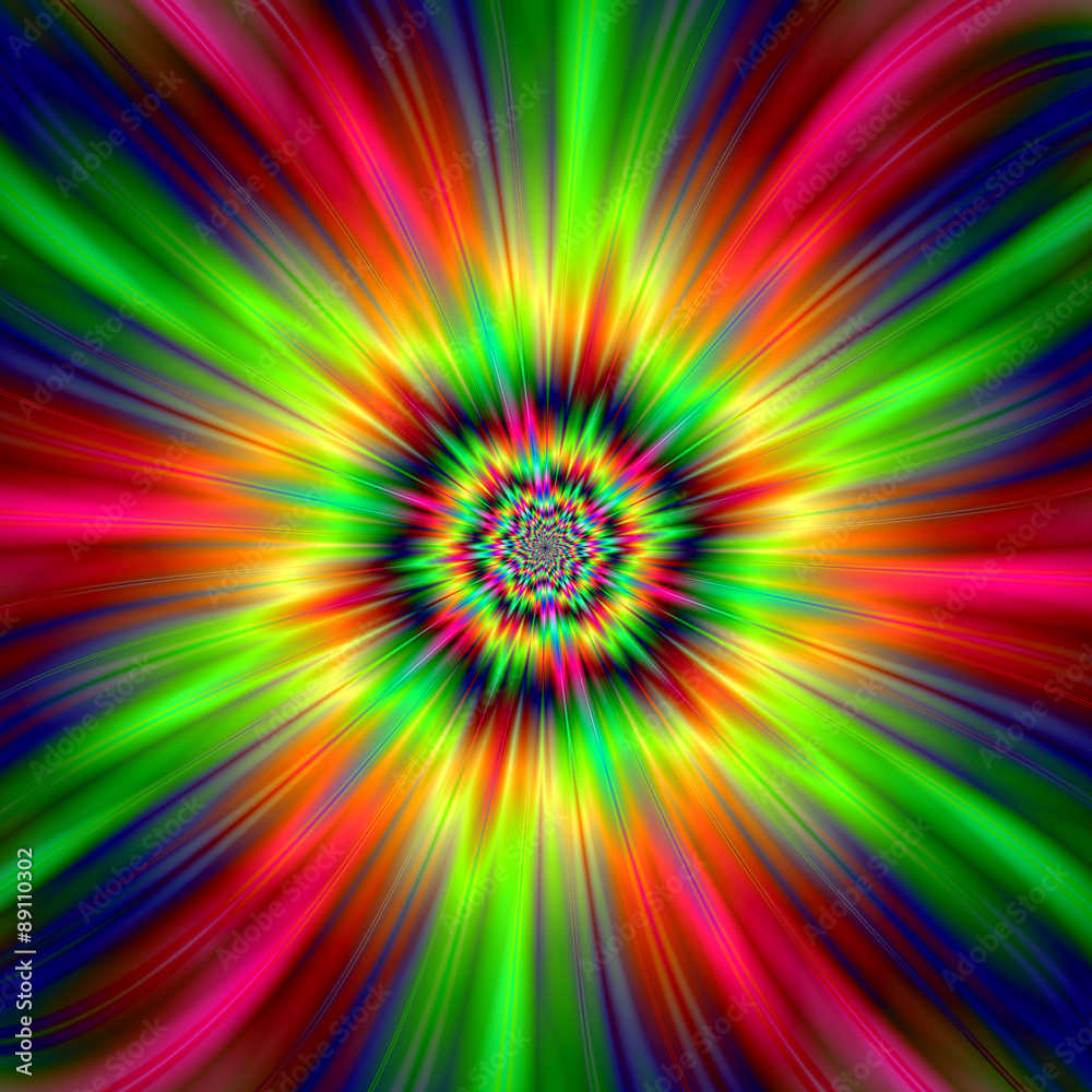 Psychedelic Star Burst / An abstract fractal image with a colorful star ...