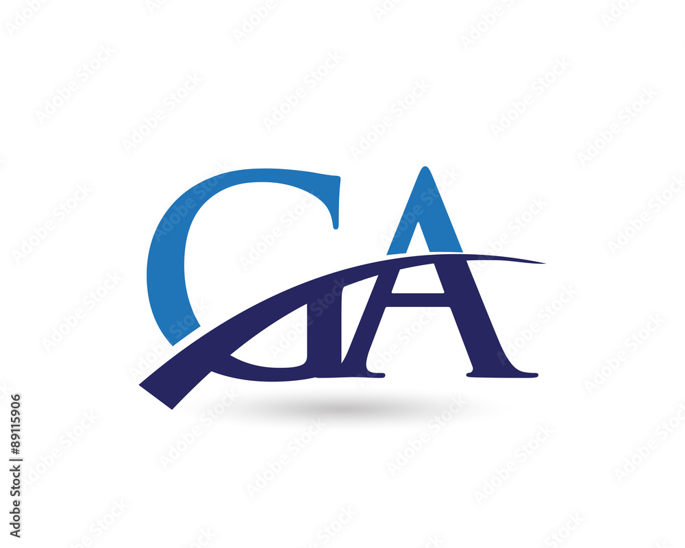 GA Logo Letter Swoosh Stock Vector | Adobe Stock