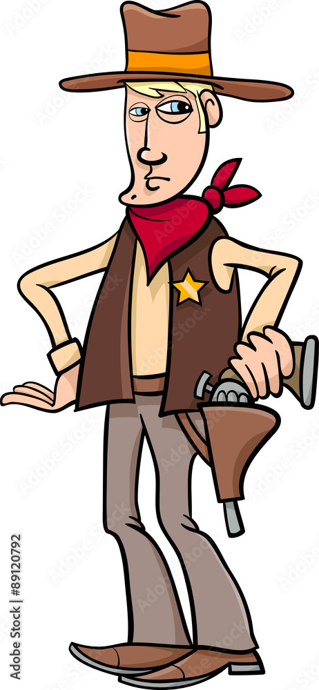 sheriff cowboy cartoon Stock Vector | Adobe Stock