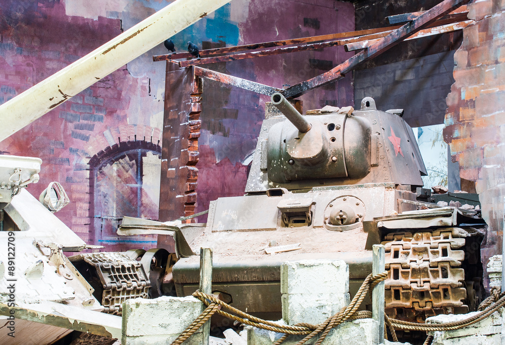 tank ride inside a building during WWII Stock Photo | Adobe Stock