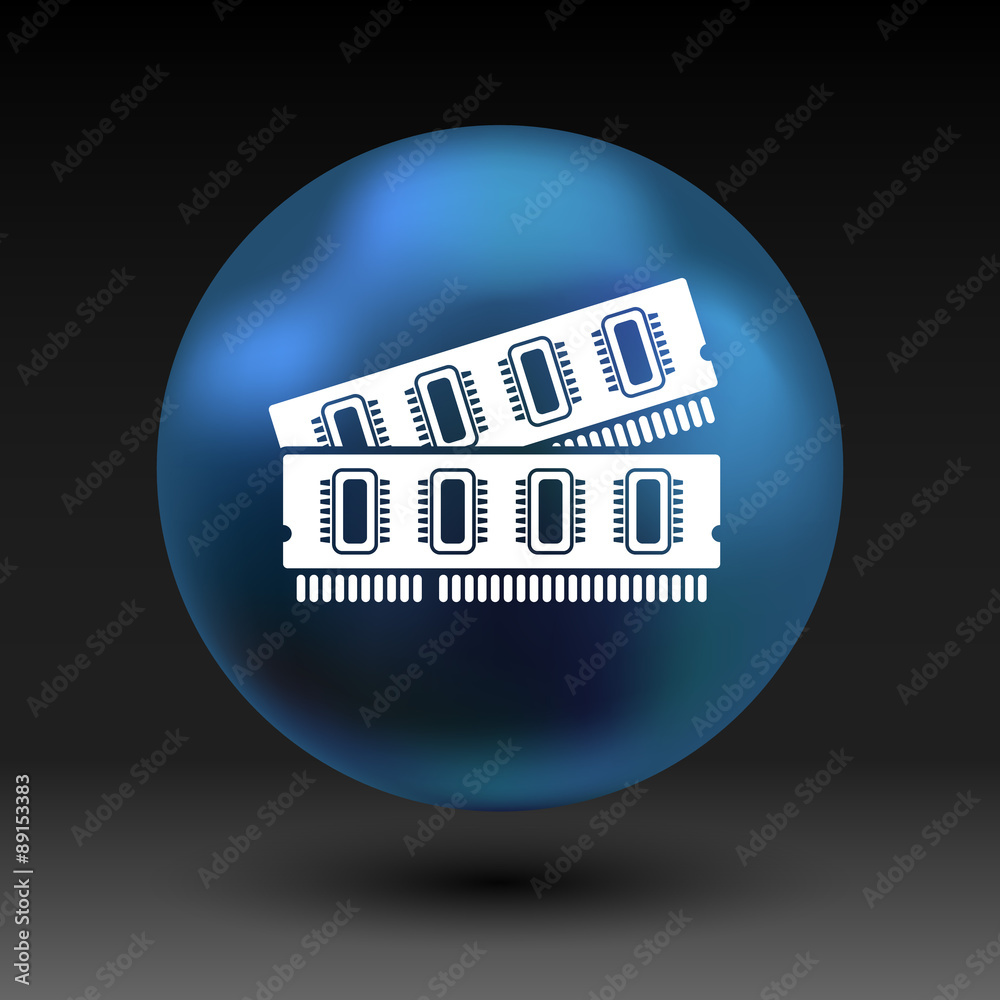 icon of memory chip RAM hardware rom power Stock Vector | Adobe Stock