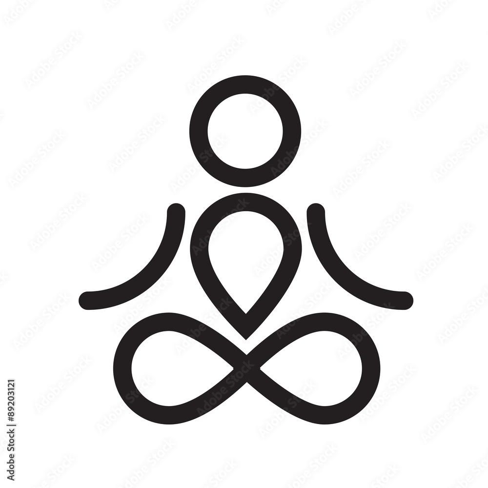 Yogi simple black icon or logo design Stock Vector | Adobe Stock