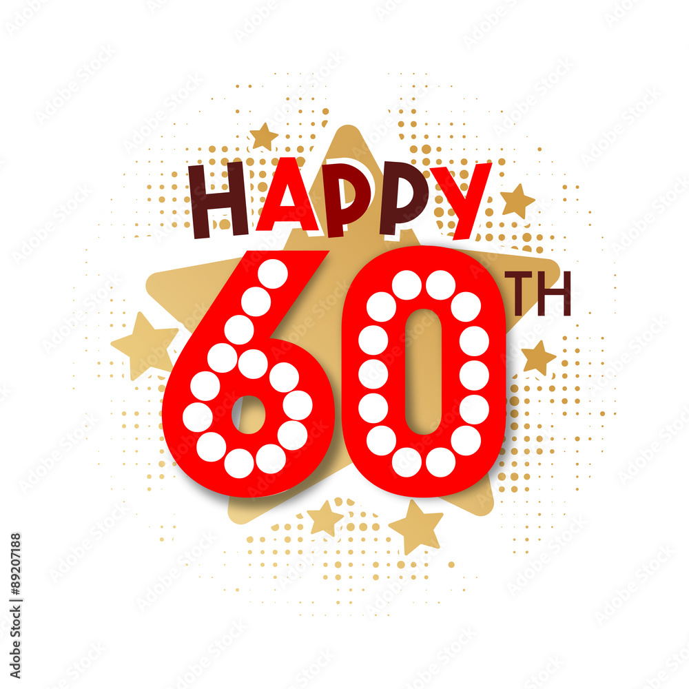 Happy 60th Birthday Stock Vector | Adobe Stock