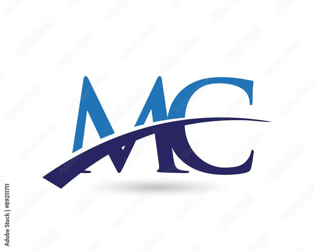 MC Logo Letter Swoosh Stock Vector | Adobe Stock