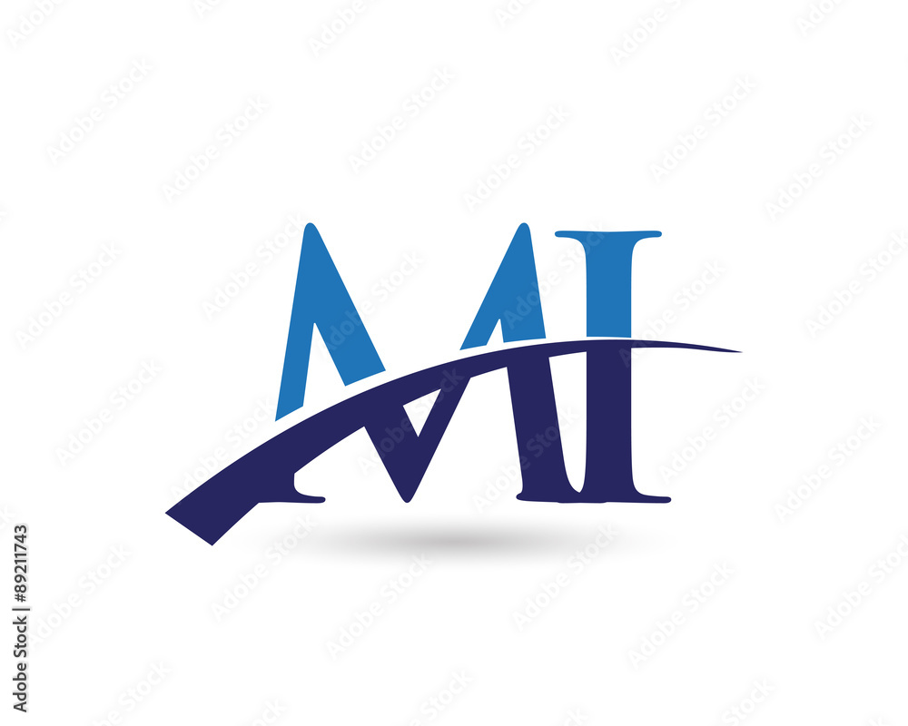 MI Logo Letter Swoosh Stock Vector | Adobe Stock