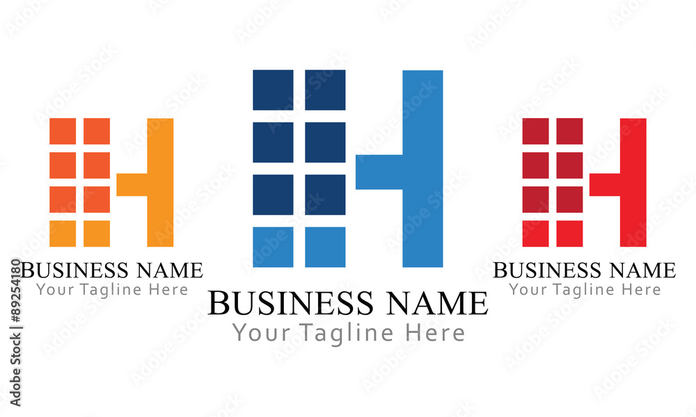 H Block Logo Business Stock Vector | Adobe Stock