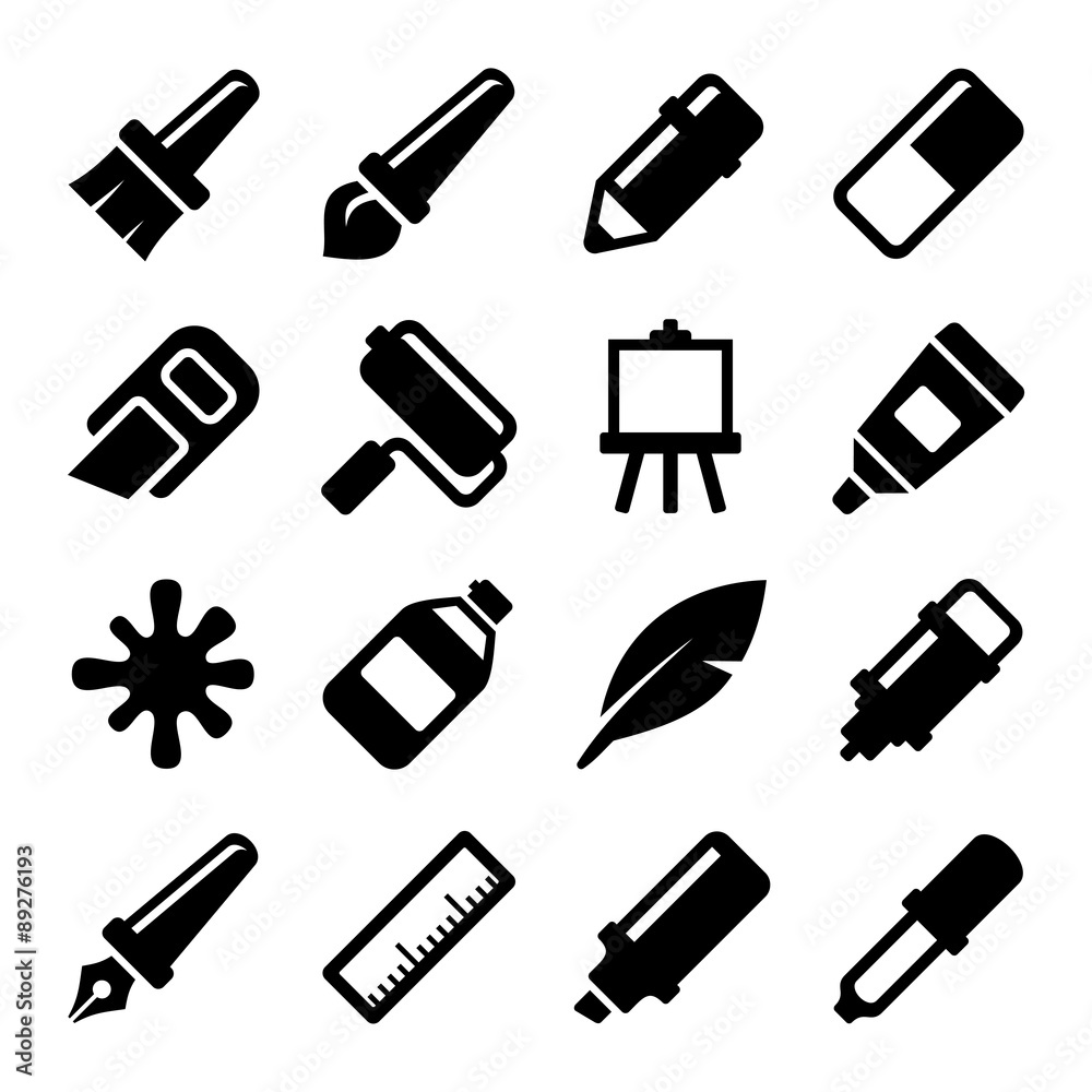 Art Icons Set. Vector Stock Vector | Adobe Stock