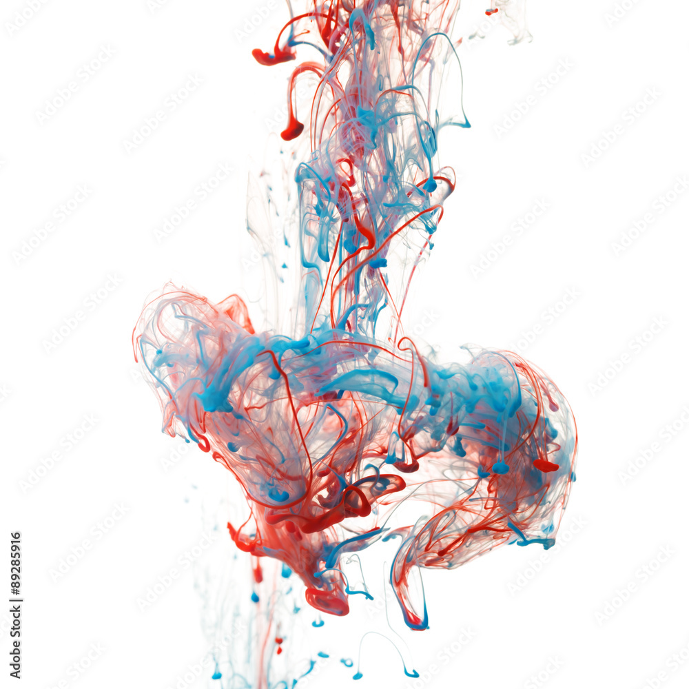 Red and blue ink Stock Photo | Adobe Stock