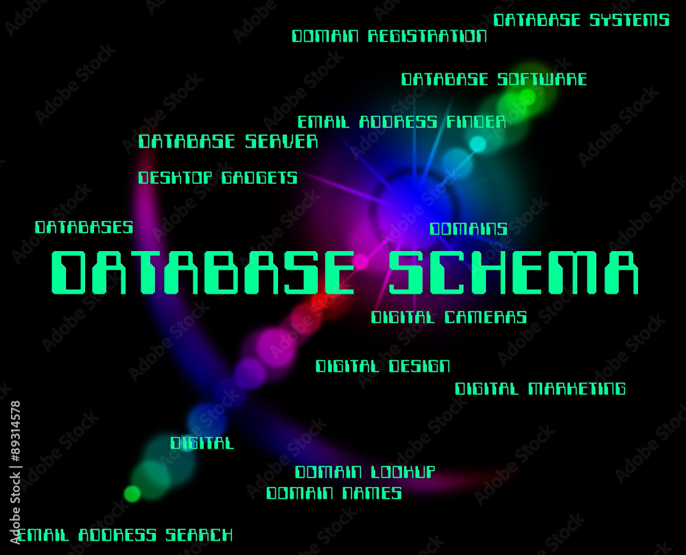Database Schema Shows Schematics Databases And Word Stock Illustration ...