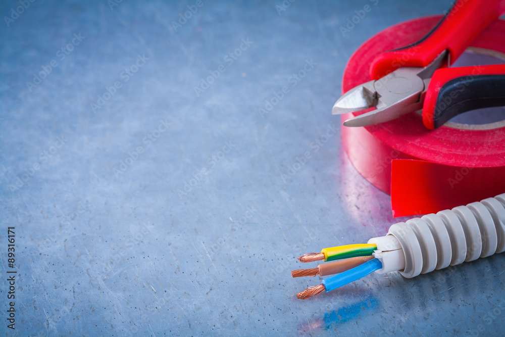 Sharp nippers electric corrugated pipe wires and insulating tape Stock ...