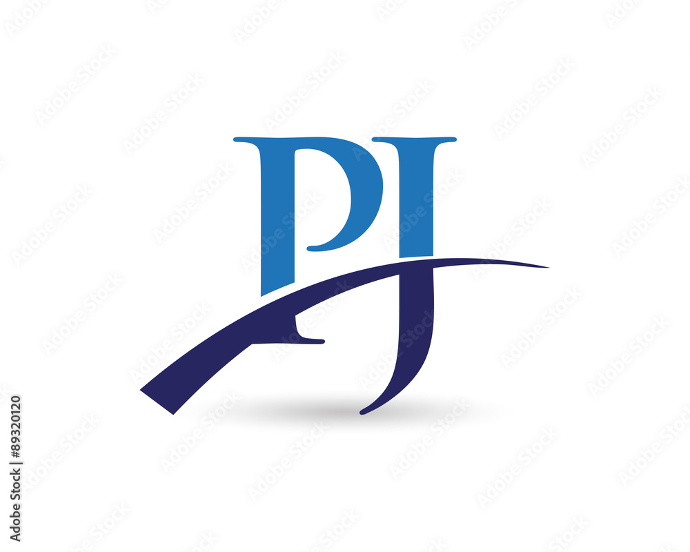 PJ Logo Letter Swoosh Stock Vector | Adobe Stock