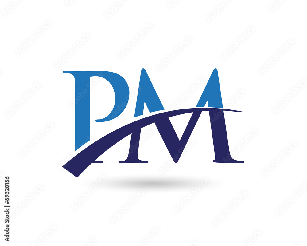 PM Logo Letter Swoosh Stock Vector | Adobe Stock
