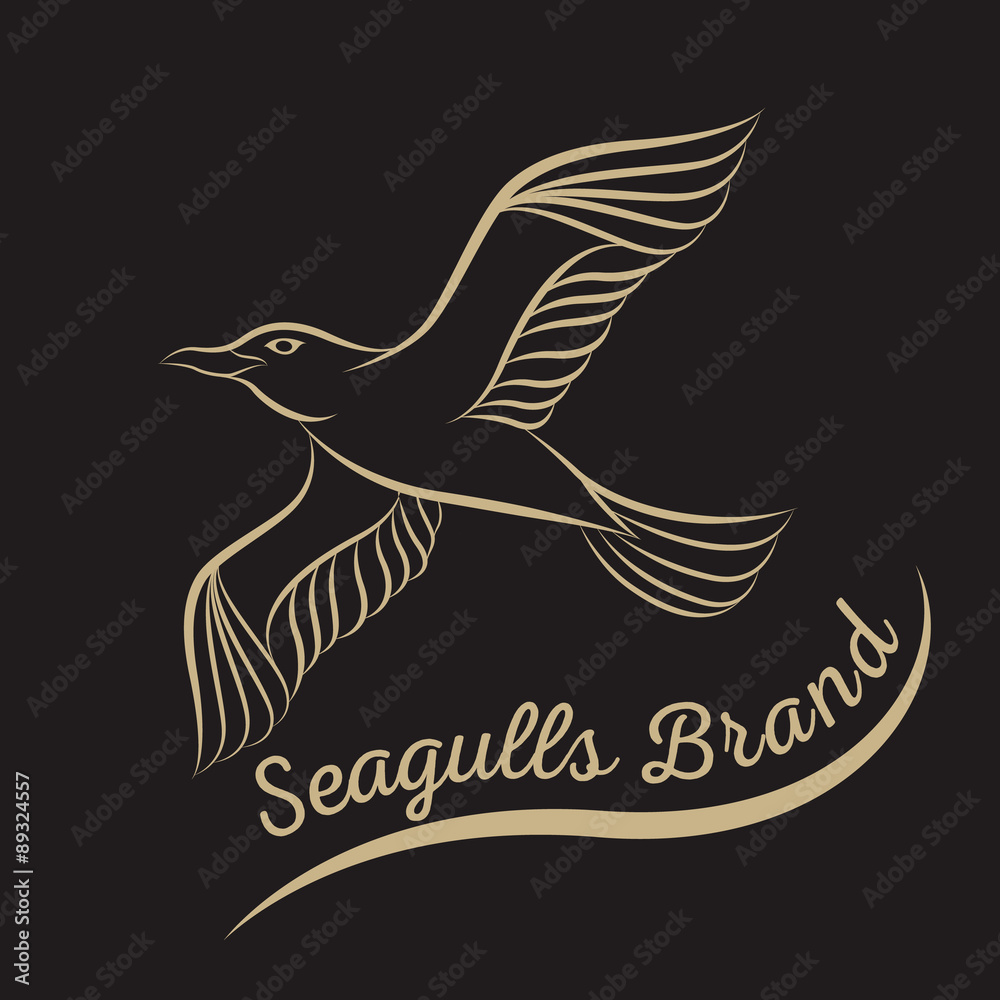 seagulls logo vector Stock Vector | Adobe Stock