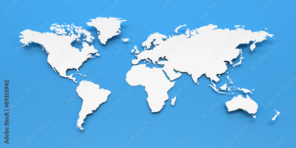 Paper world map Stock Illustration | Adobe Stock