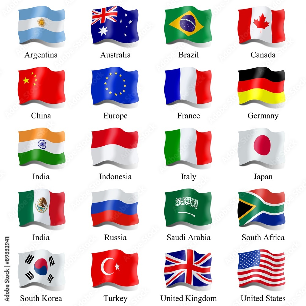 Flags of the G20 Nations Stock Illustration | Adobe Stock