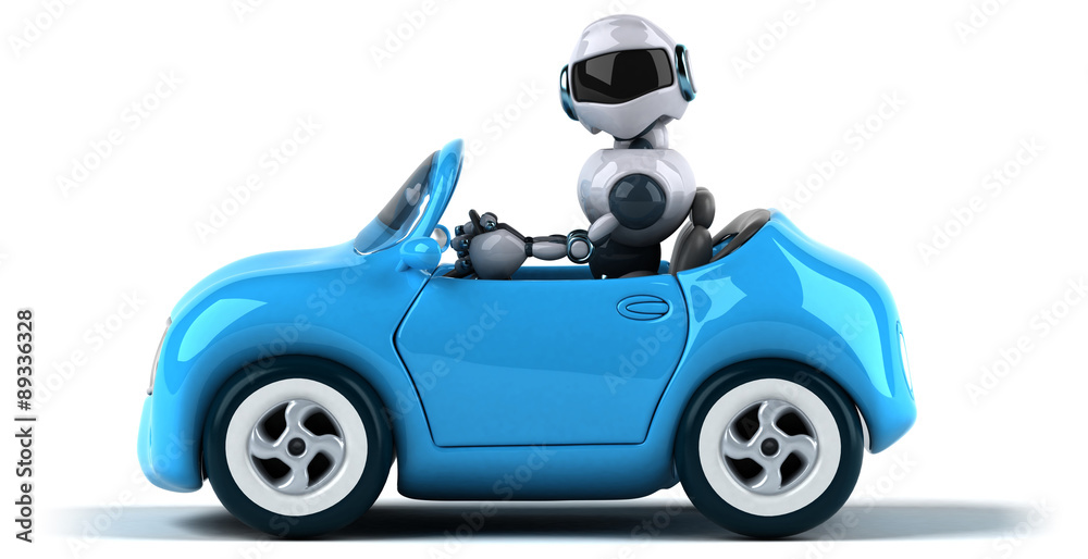 Robot and car Stock-Illustration | Adobe Stock