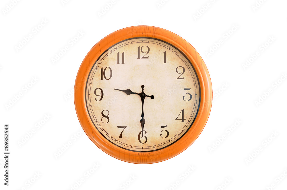 Isolated clock showing 9:30 o'clock Stock Photo | Adobe Stock