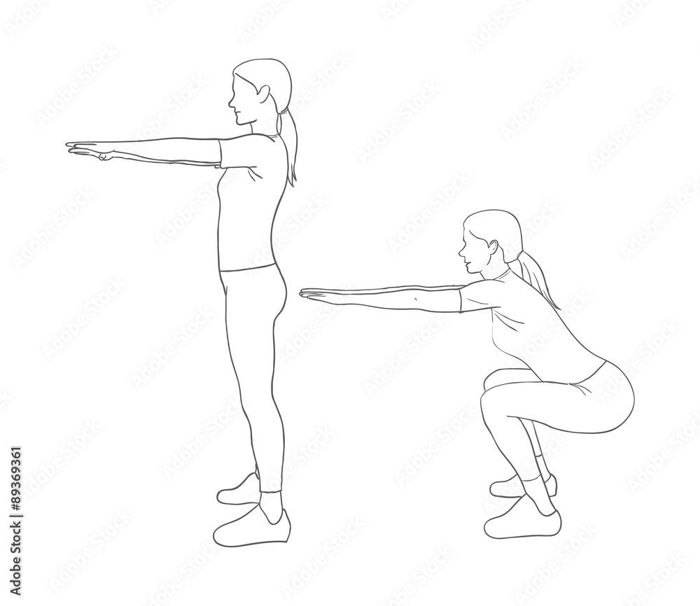 squats Stock Illustration | Adobe Stock