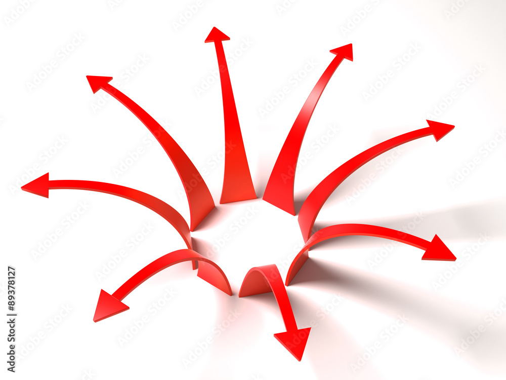 Arrows pointing outwards-Red Stock Illustration | Adobe Stock