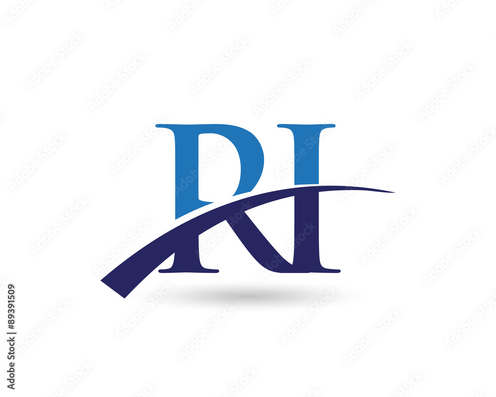 RI Logo Letter Swoosh Stock Vector | Adobe Stock