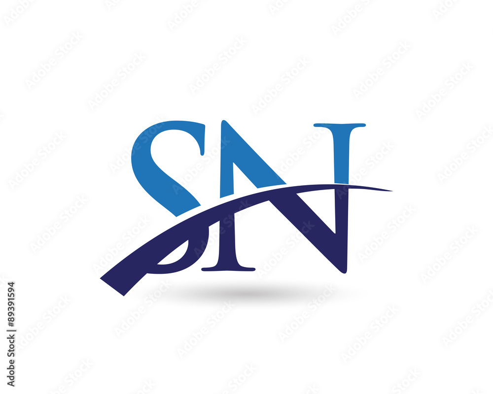 SN Logo Letter Swoosh Stock Vector | Adobe Stock