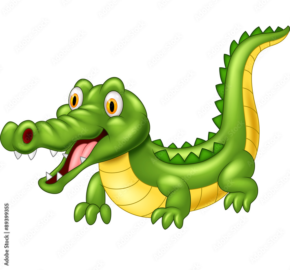Cartoon adorable crocodile Stock Vector | Adobe Stock