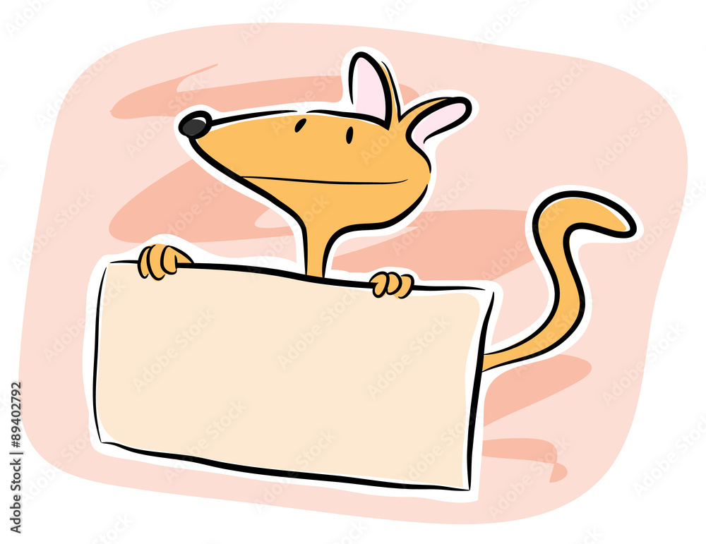 Animal With Text Box, a hand drawn vector of a cute dog cartoon ...