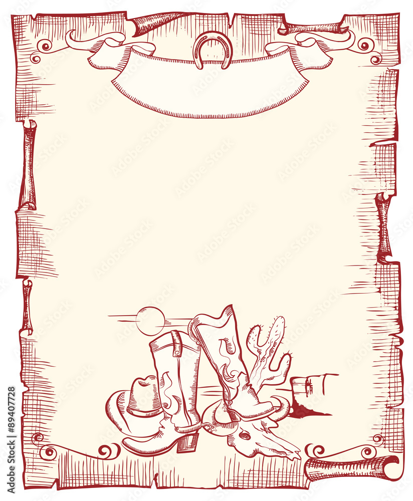 Western Scroll Vector