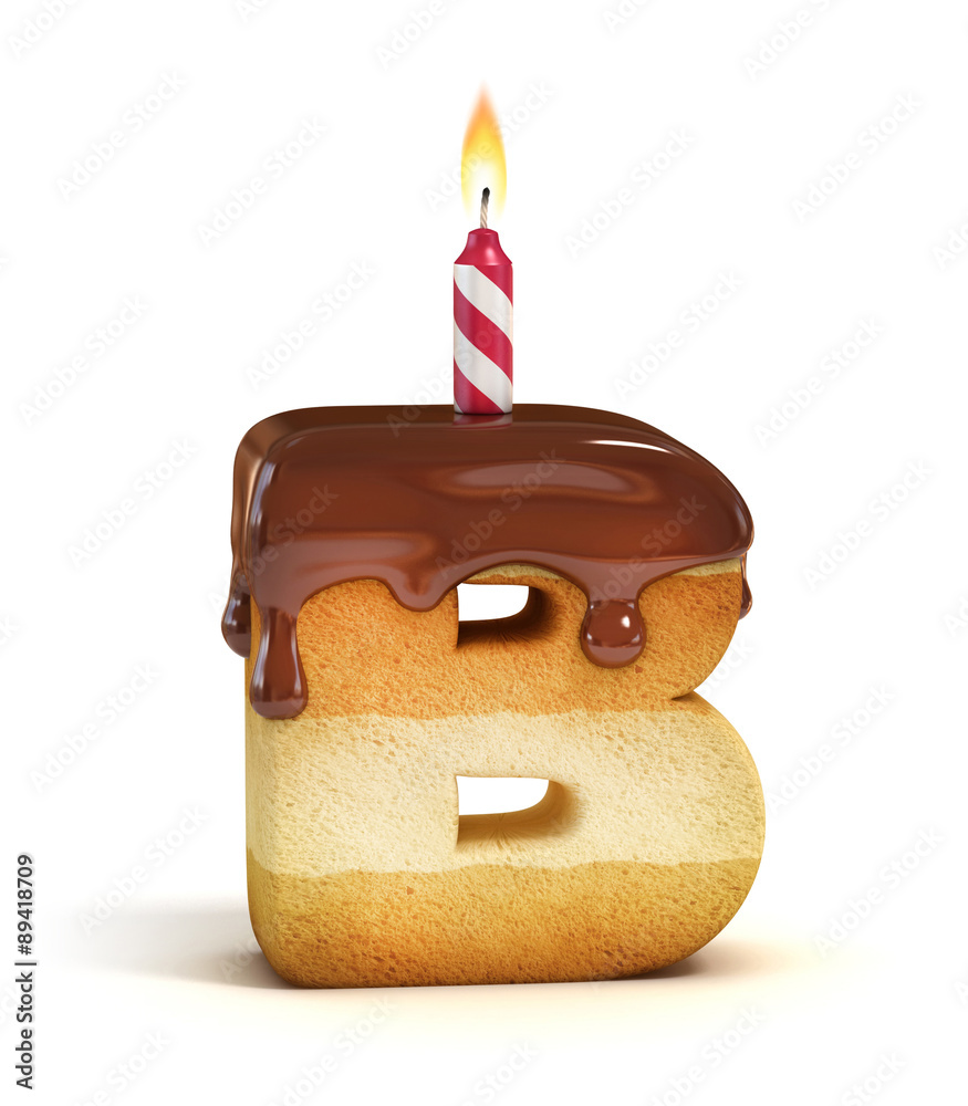Birthday cake font letter B Stock Illustration | Adobe Stock
