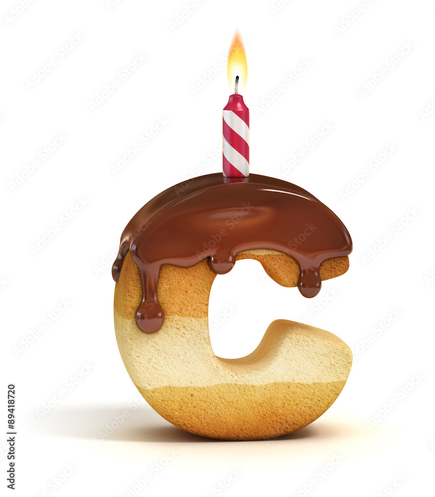 Birthday cake font letter C Stock Illustration | Adobe Stock