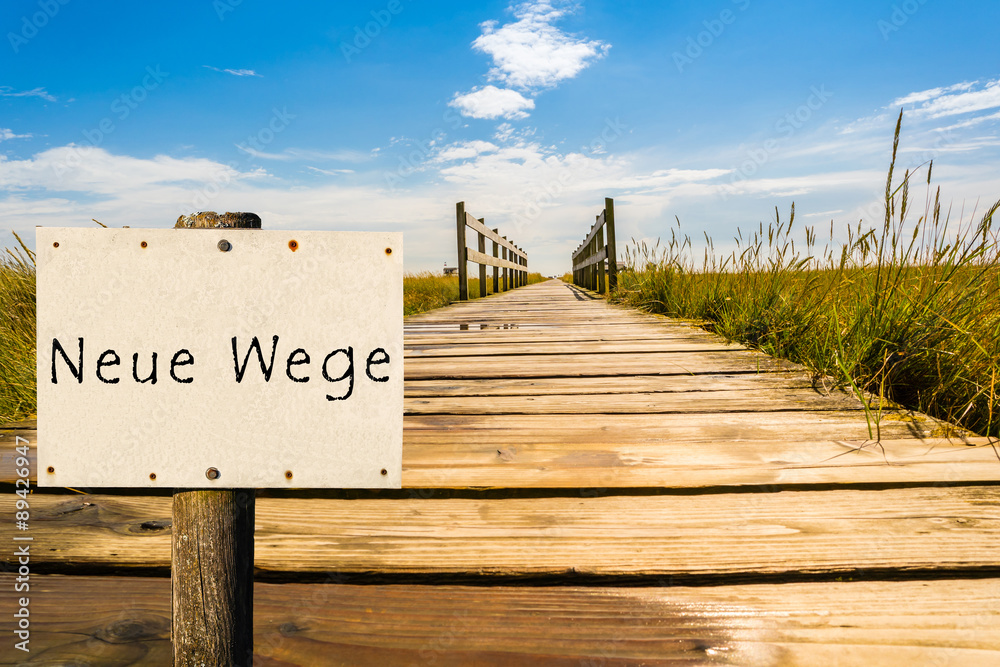 Neue Wege Schild 01 Stock-Foto | Adobe Stock