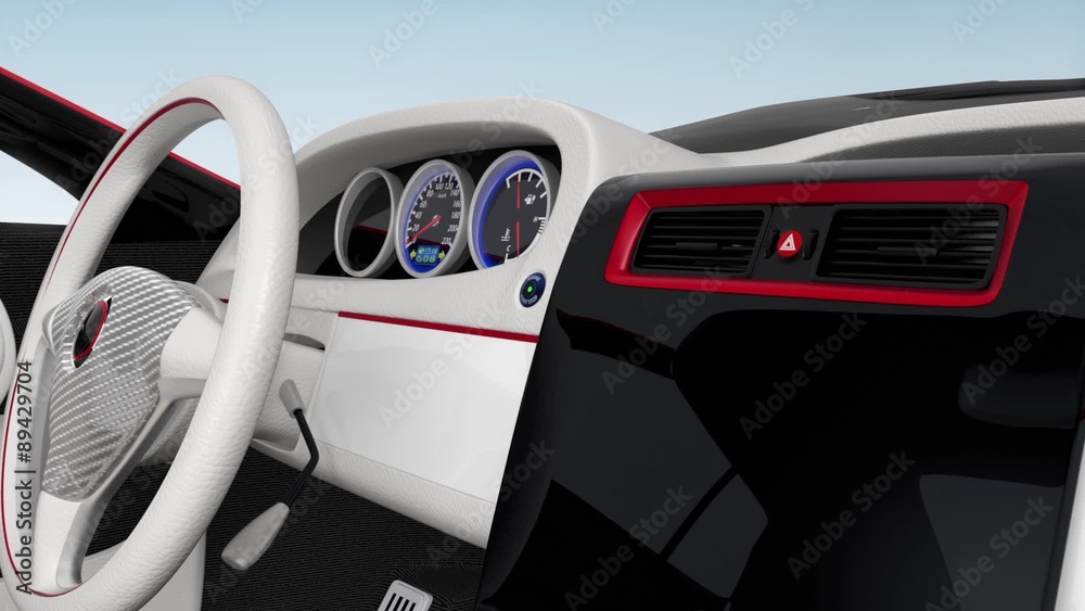 Demonstration of electric car console design. Original design. Stock ...