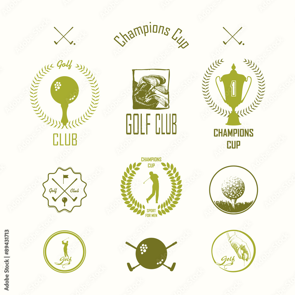Golf. Vector Set Golfing Champion Labels and Icons. Symbols golf Stock ...