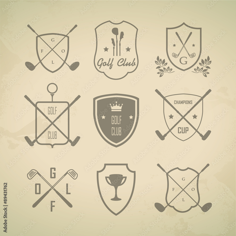Golf. Vector Set Golfing Champion Labels and Icons. Symbols golf Stock ...