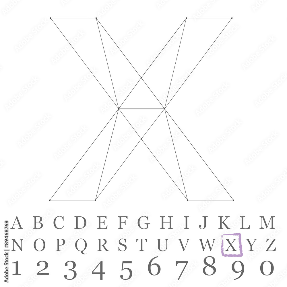 Vector low poly numbers font. Polygon number alphabet. Vector Stock ...