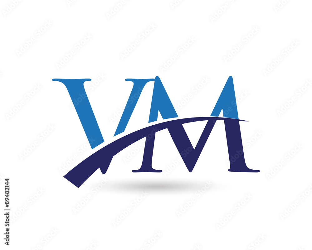 VM Letter Logo Swoosh Stock Vector | Adobe Stock