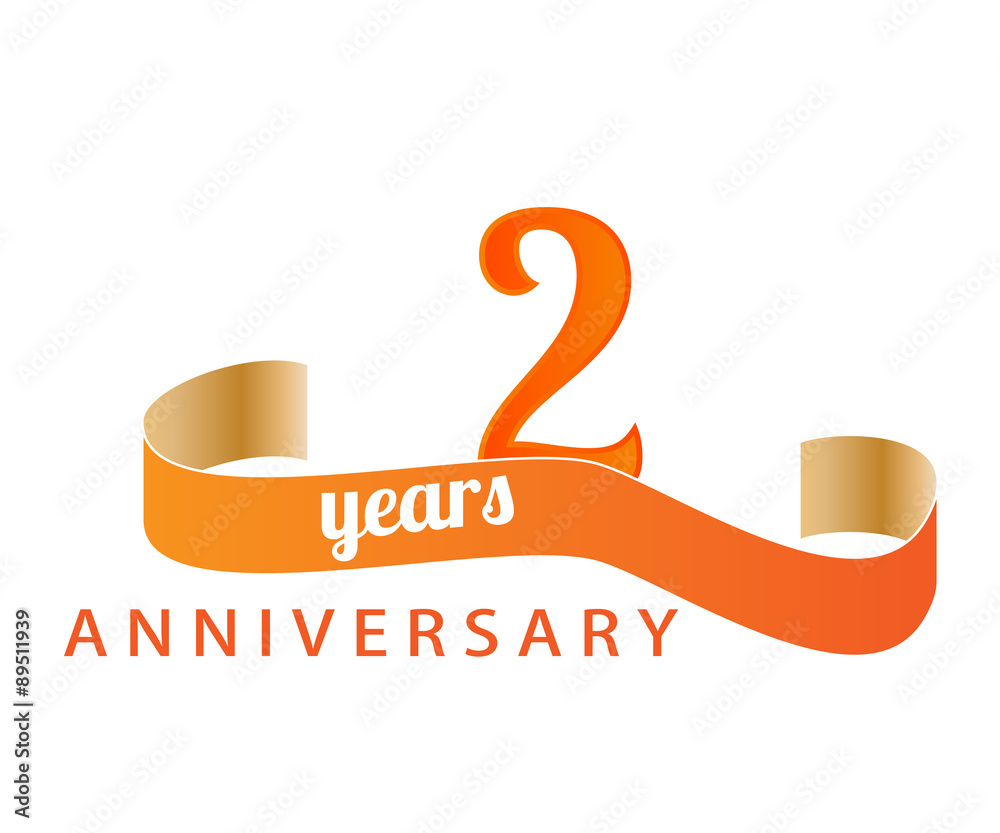 2 year anniversary logo Stock Vector | Adobe Stock