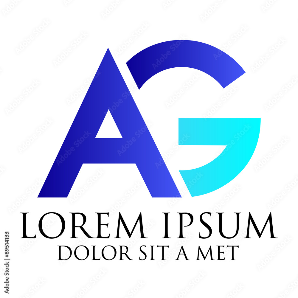 A - G Initial Logo Letter Stock Vector | Adobe Stock