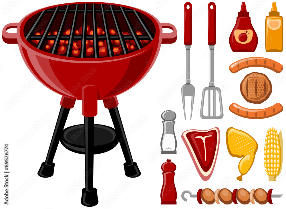 BBQ design elements set in vector format. Stock Vector | Adobe Stock