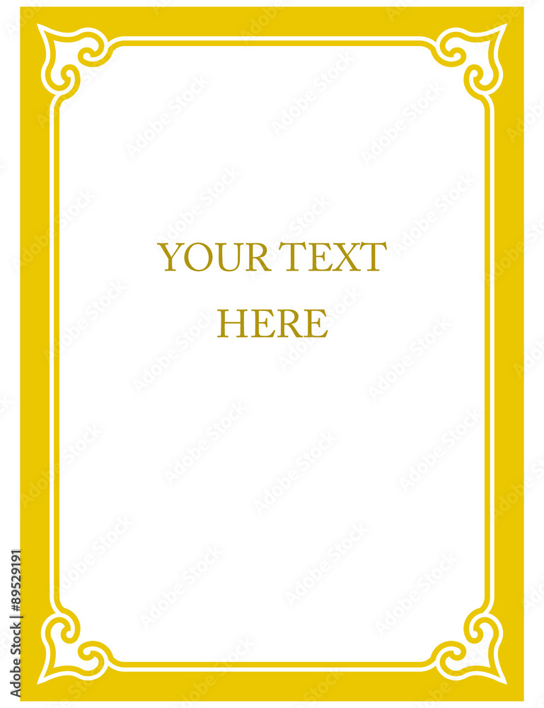 Simple yellow vector line border frame isolated illustration Stock ...