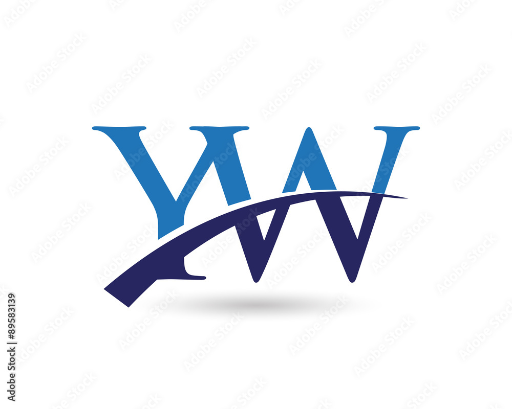 YW Logo Letter Swoosh Stock Vector | Adobe Stock