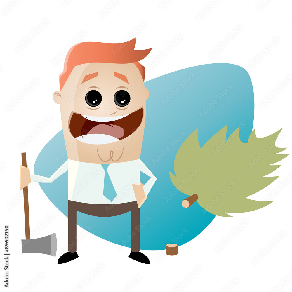 baum fällen business mann lustig Stock Vector | Adobe Stock